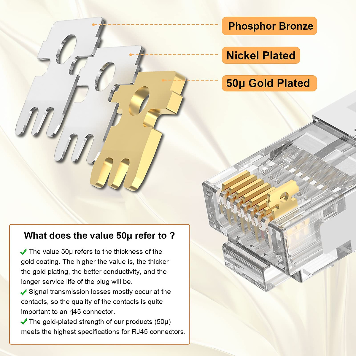 VCE RJ45 Connectors CAT7/CAT6A 30-Pack, Non-Pass-Thru Shielded Modular Plugs for Thick Cable, 3-Prong 50u Gold Plated Ethernet Ends with Strain Relief Boots - Blue