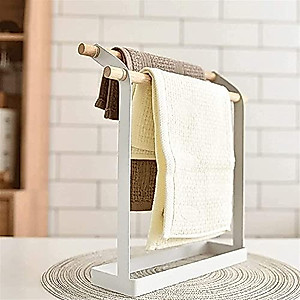 Towel Racks,Towel Rails, Towel Rail Desktop Towel Rack Desktop Vertical Double Bar Towel Holder Bathroom Kitchen Movablerforation-Free Installation Towel Bar Towel Holder