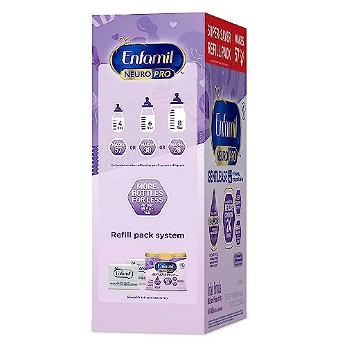 Enfamil NeuroPro Gentlease Baby Formula, Infant Formula Nutrition, Brain and Immune Support with DHA, Proven to Reduce Fussiness, Crying, Gas and Spit-up in 24 Hours, Refill Box, 35.2 Oz (Pack of 4)