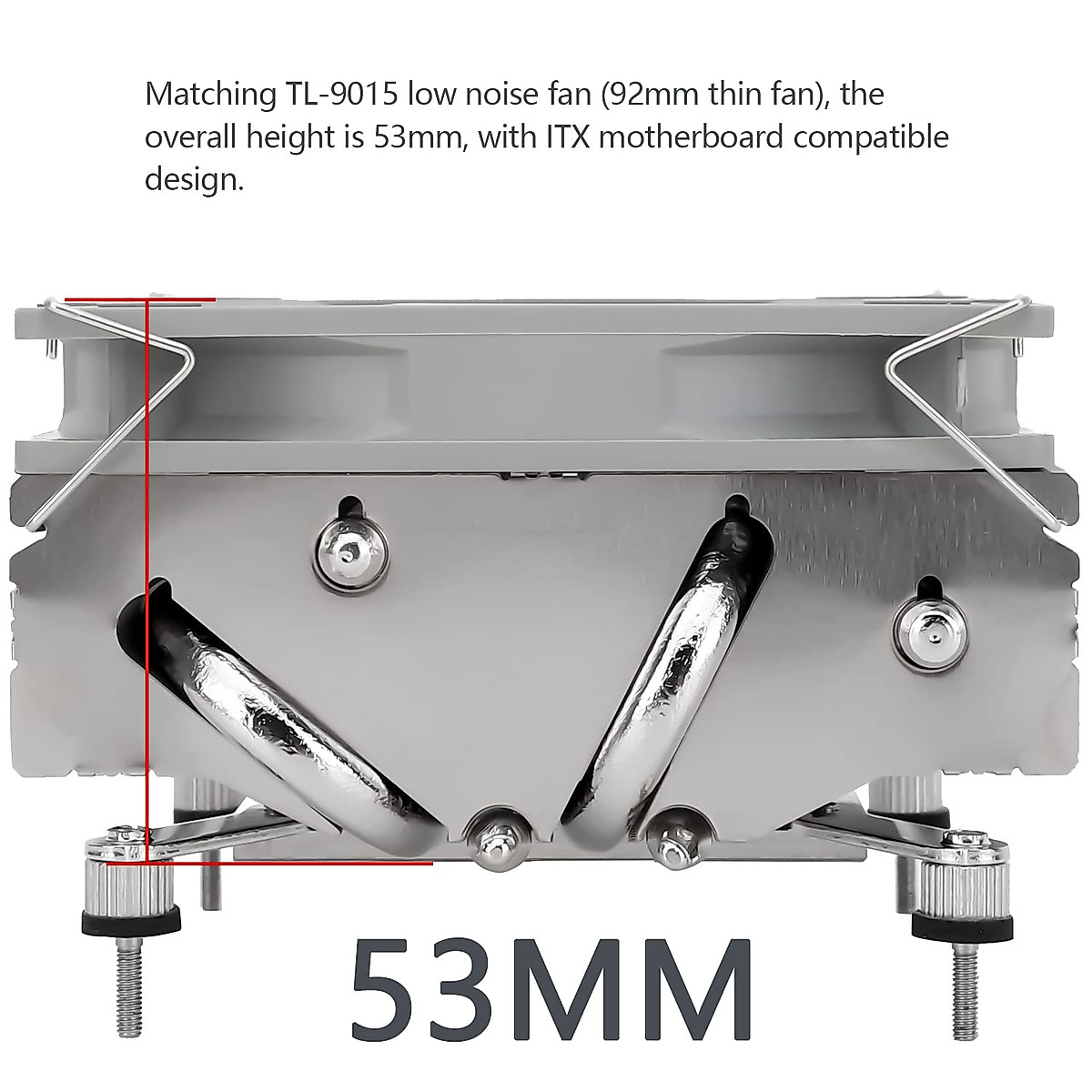 Thermalright AXP-90 X53 Low Profile CPU Air Cooler with Quite 90mm TL-9015 PWM Fan, 4 Heat Pipes, 53mm Height, for AMD AM4/Intel LGA 1150/1151/1155/1156/1200 (AXP-90 X53)