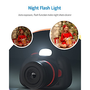 MOREXIMI Kids Camera, Digital Camera for Kids 3-8 Year Old, Birthday, Toys for Girls, 2.4" IPS Screen, Video Camcorder with Flash, 32G Card Included, Perfect Size (Black)