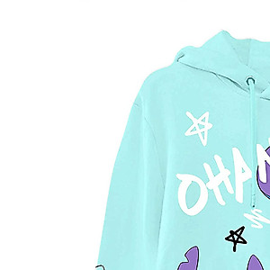 Disney Ladies Lilo and Stitch Sweatshirt - Ladies Classic Lilo and Stitch Hoodie Sweatshirt (Sky Blue Hoodie, Large)