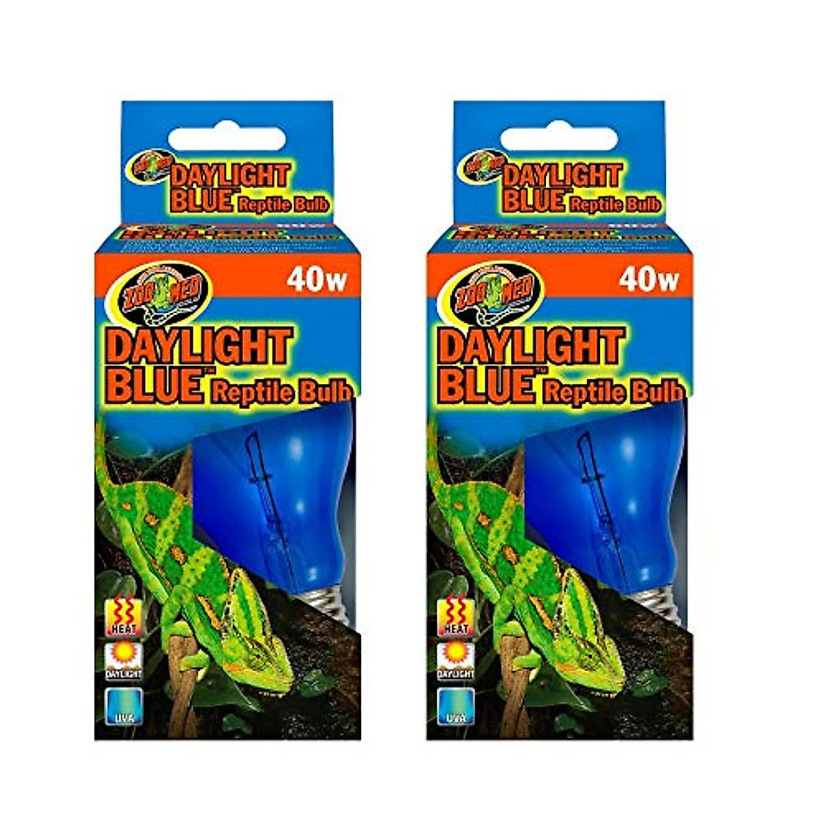 Zoo Med 2 Pack Daylight Blue Reptile Bulb - 40 Watts