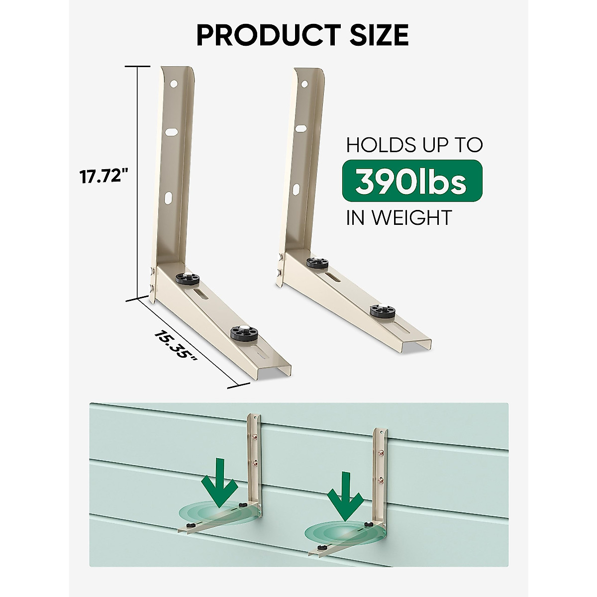 Plusluck Mini Split Wall Mounting Bracket, for 7000-12000 BTU, Support up to 330 lbs, Mini Split Bracket Outdoor, Air Conditioner Universal and Heat Pump Systems