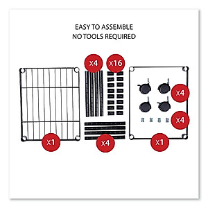Alera FW601416BL Compact Rolling File Cart, 15 1/4w x 12 3/8d x 21h, Black