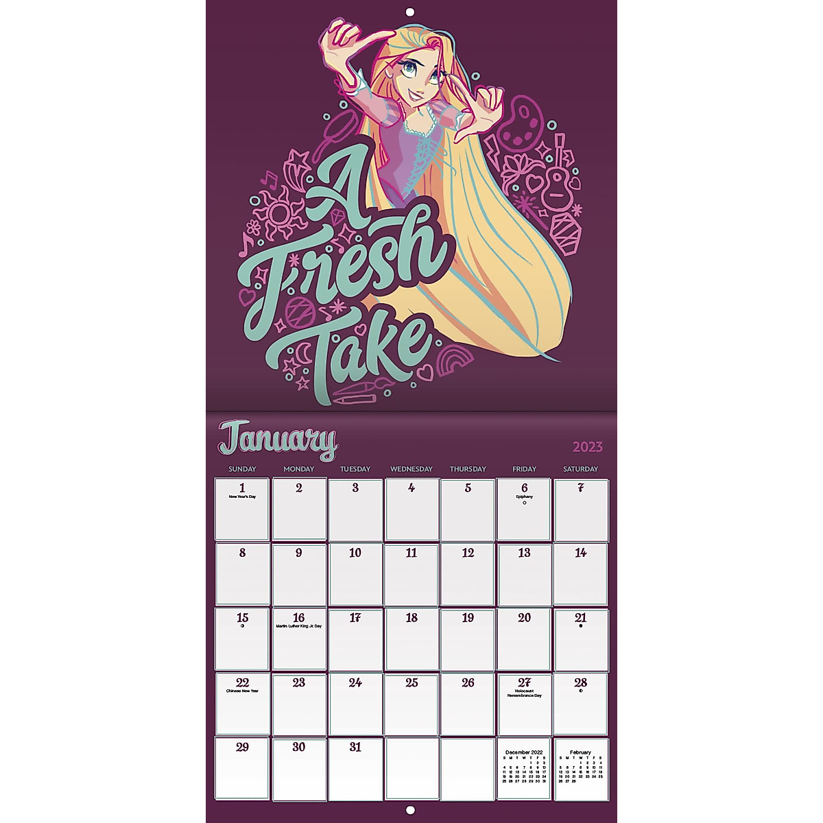 2023 Disney Princess Mini Wall Calendar