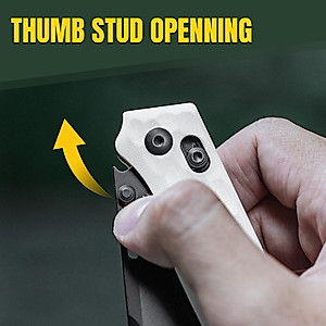 Kizer Task Pocket Knife, 3.04 Inch Nitro V Sheepsfoot Blade EDC Knife with Customized Clutch Lock, Small White G10 Handle Folding Knife with Clip, Thumb Stud Opener Hunting Camping Knife, V3641A1