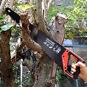 HAUTMEC 22-Inch Aggressive Hand Saw, Ergonomical Handle, Rust-proof Wood Saw With Chip Removal Design, for Heavy Duty Sawing, Trimming, Gardening of Wood, Drywall, Laminate And Plastic HT0026-SA