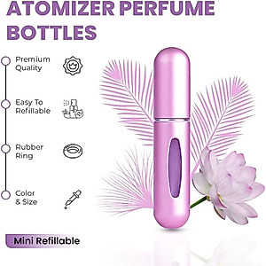 VIGOR PATH Portable Mini Refillable Perfume/Cologne Atomizer Bottle - great for travel, parties and events - Travel & toiletry accessory great for both men and women - 5ml/0.2oz (Gold - Pack of 2)