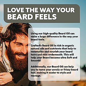 Beard Oil by Crafted Beards - Beard Oil Conditioner - Leave Your Beard Feeling Amazing - All Natural Ingredients - No Residue - Mustache Oil - 1oz - Made in the USA (Orange Cream)