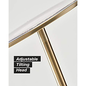 Brightech Sky LED Floor lamp for Living Rooms & Offices -Torchiere Super Bright , Dimmable, Tall Standing Lamp for Bedroom Reading - Gold Brass