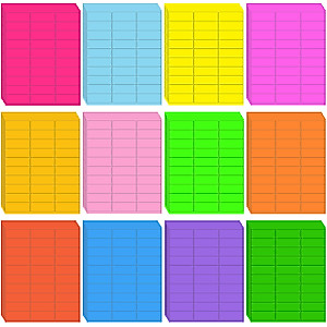 Geyee 1800 Pcs Fluorescent Address Labels Colored Address Labels 1'' x 2-5/8'' Neon Color Printable Stickers for Printer Return Mailing Shipping Message(Multicolor)