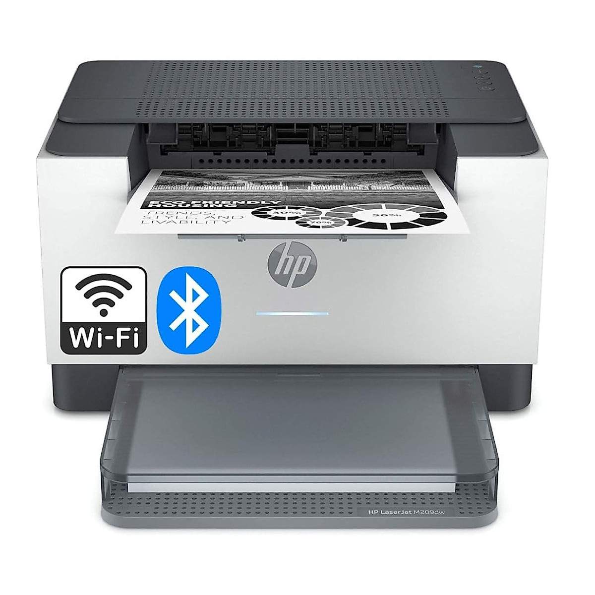 HP Laserjet M209dw Wireless Black & White Printer, with Fast 2-Sided Printing (6GW62F) (Renewed)