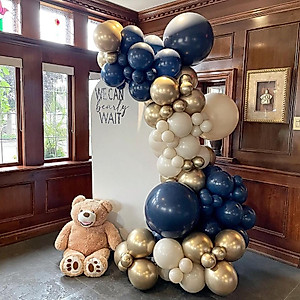 Navy Blue Balloons Arch Kit Include the Plastic Strip-129pcs Different Sizes 18, 12,10,5inches Navy Blue Balloons Garland for Graduation Baby Shower Wedding Holiday Balloon Birthday Party Decoration…