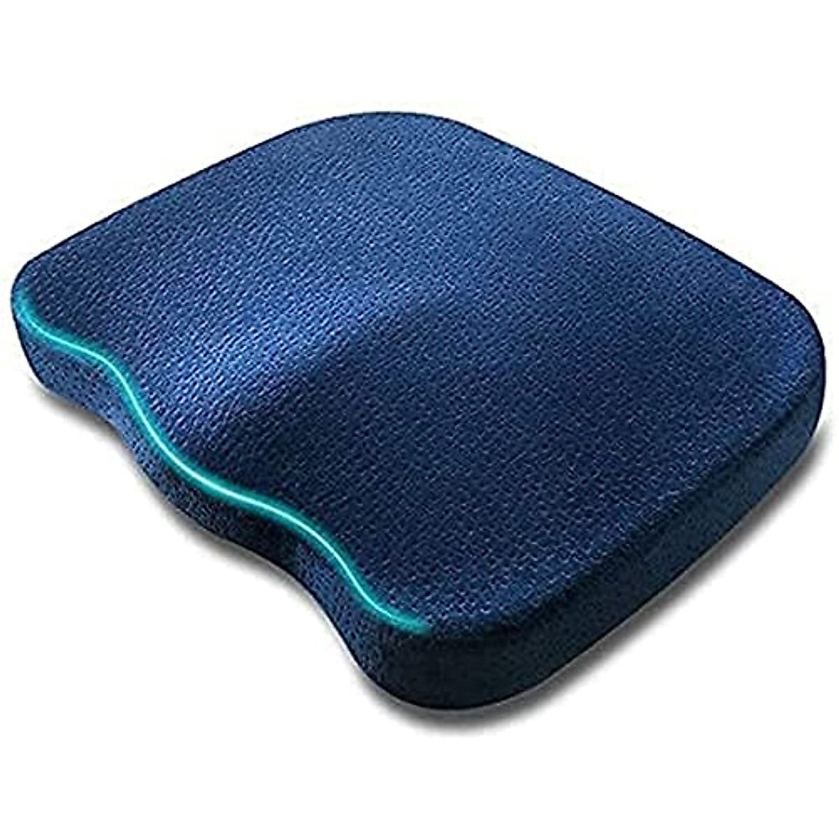 SMSOM Seat Cushion for Office Chair, Chair Cushion for Back Pain, Memory Foam Seat Cushion for Back Pain with Ergonomic Design, Tailbone Pain Relief Cushion (Blue)
