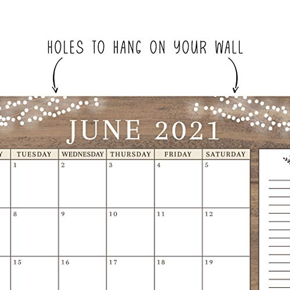 Rustic 2020-2021 Large Monthly Desk or Wall Calendar Planner, Big Giant Planning Blotter Pad, 18 Month Academic Desktop, Hanging 2-Year Date Notepad Teacher, Mom Family Home or Business Office 11x17"