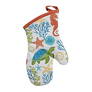 Kay Dee Designs 4 Piece Beach House Sea Turtle Kitchen Bundle, 2 Dual Purpose Towels, Potholder and Oven Mitt