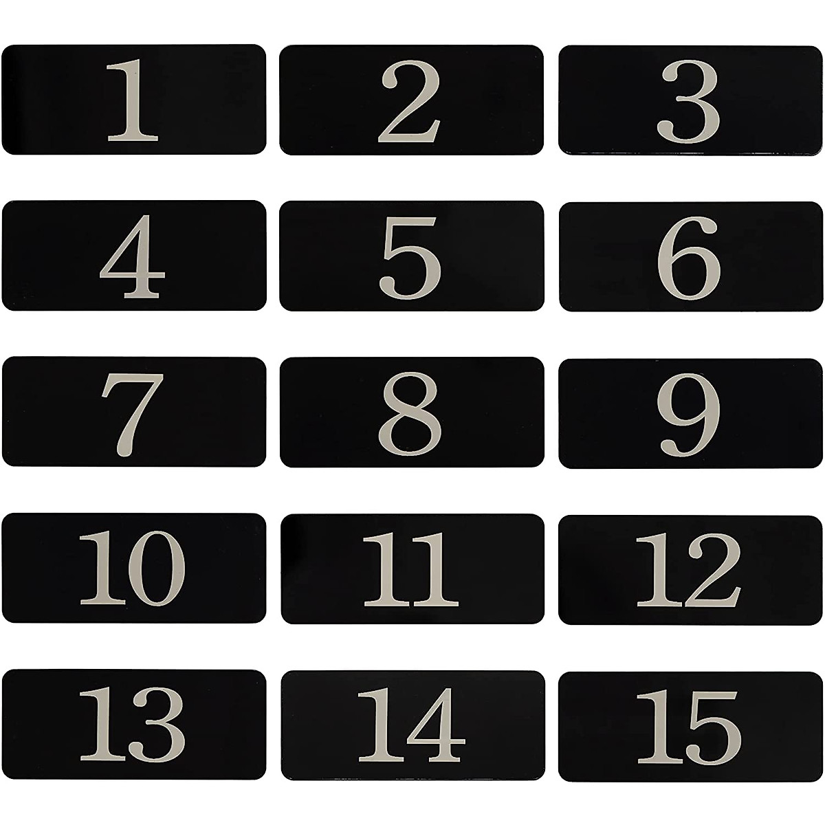 StayMax Plastic Rectangle Locker Numbered Sticker Room Number Table Number (1-100, Black)