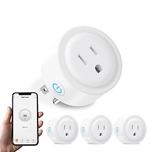 Smart Plug 4 Packs with Energy Monitor 16A - Smart Outlet 2.4Ghz Wi-Fi Plug Compatible with Alexa&Google Home Assistant - Remote Control Plugs with Timer Function, Hands-Free.