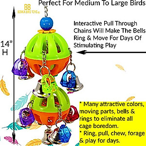 Bonka Bird Toys 1509 Tuff Bellpull Tower Parrot African Grey Bird Toy
