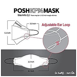 [Pack of 10] Posh KF94 Mask - Melange Licorice (C05) (MADE IN KOREA)