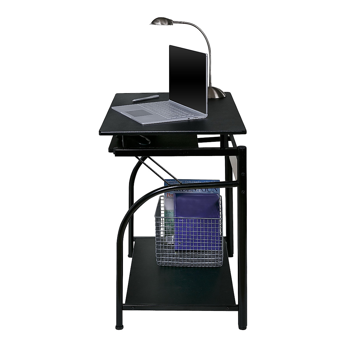 OneSpace Stanton Computer Desk with Pullout Keyboard Tray, Black