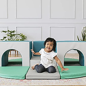 ECR4Kids SoftZone Triple Tunnel Maze, Toddler Playset, Contemporary, 9-Piece