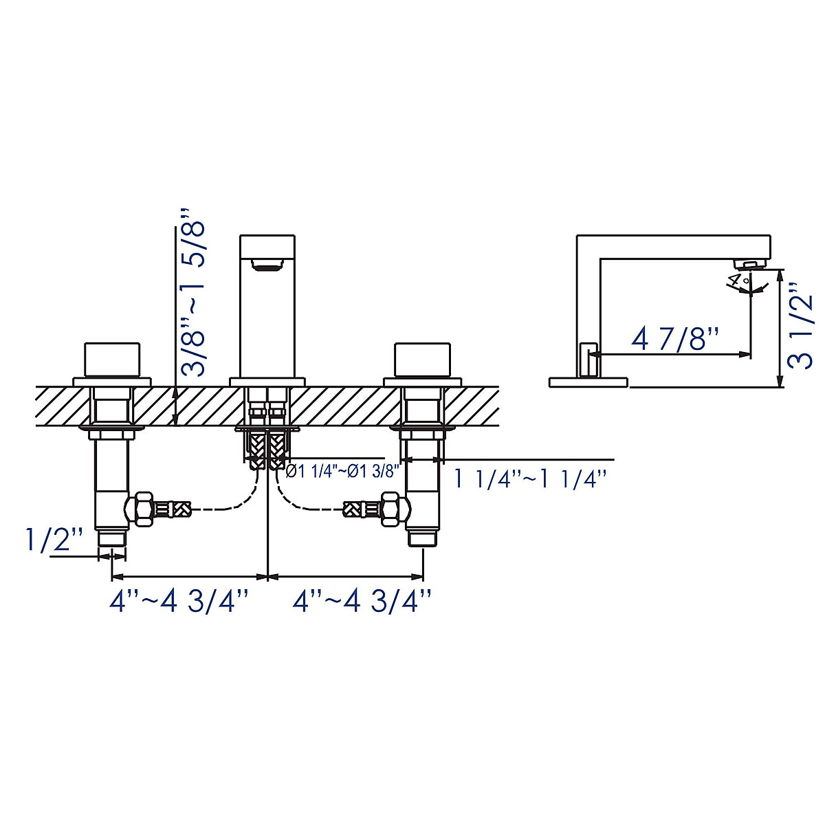 Alfi AB1322-BM Black Matte Widespread Modern Bathroom Faucet