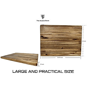 Acacia Wood Rectangular Cutting Board, Made in Vietnam 15.75 x 11.8 x 0.8 Inch