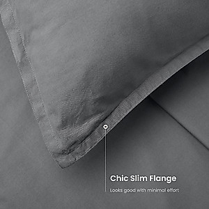 BIOWEAVES 100% Organic Washed Cotton Percale Weave Duvet Cover King Size Set | GOTS Certified King Duvet Cover & 2 Pillow Shams – 106x92 inches, Castle Rock