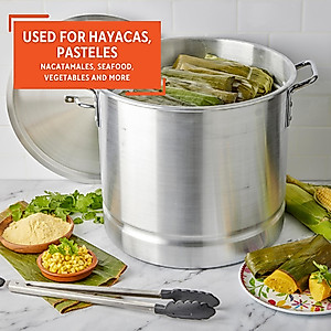 IMUSA USA 28Qt Aluminum Steamer with Lid, 28-Quart, Silver