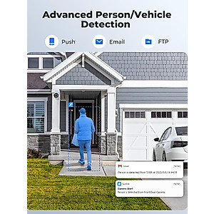 REOLINK Security IP Camera Outdoor, 5MP Home Surveillance Outdoor Indoor PoE Camera, Human/Vehicle Detection, 100Ft IR Night Vision, Work with Smart Home, Up to 256GB Micro SD Card, RLC-510A