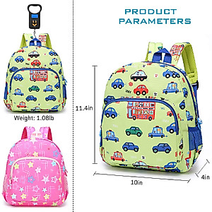 willikiva Little Childrens Toddler Bags Cute Bus kids Backpack for Kids Boys and Girls to Travel School Backpack (Green)