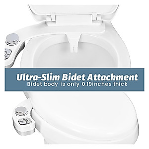 Bathroom Bidet Toilet Fit for Seat Attachment Toilet Bidet Sprayer Ultra-Thin 3 Funtions Ass Bidet Shower Hygienic Wash Bathroom Shower Head (Color : Chrome, Size : 1)