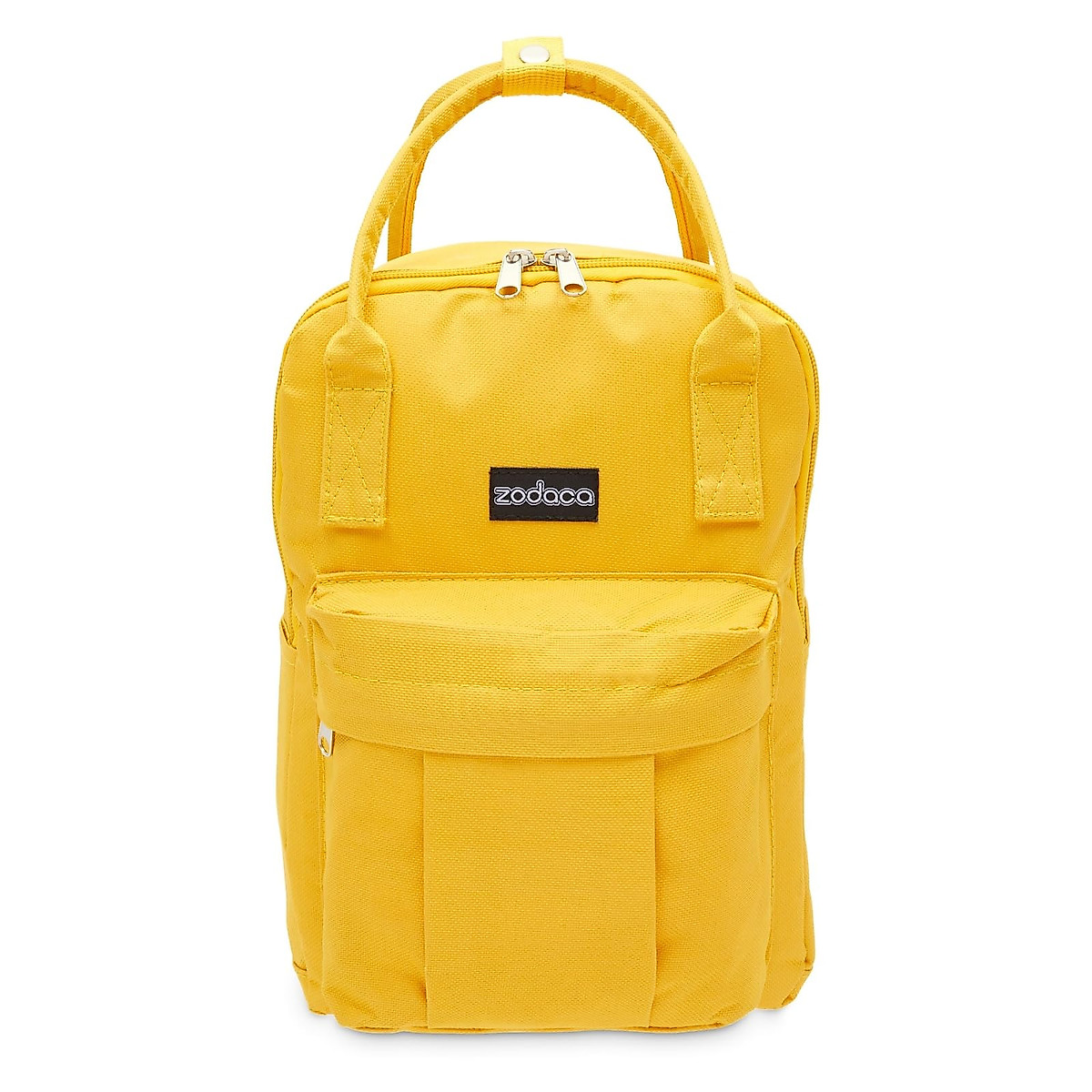 Zodaca Mini Square Backpack for Women, Small Mango Yellow Bag (9 x 12 Inches)
