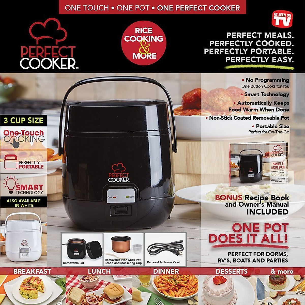 Perfect Cooker (3 Cup, Black)