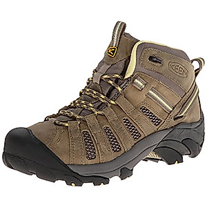 KEEN Women's Voyageur Mid Height Breathable Hiking Boots, Brindle/Custard, 9 Medium US