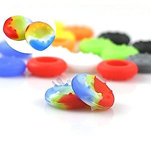 MauSong 20 Pieces Silicone Thumb Grips Caps Thumb Stick Protect Cover Replacement Parts Compatible with Xbox One, PS4 Controllers, Multi-Color