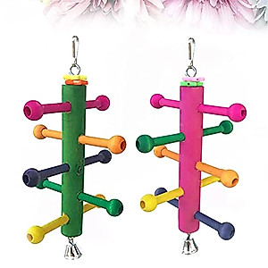 Parakeet Toys Parakeet Toys Parrot Toys 2pcs Stand Toys for Cage Color Climbing Parrot Toy Rotating Wooden Birds Chewing Random Tearing Ladder Parakeet Toys Parrot Toys Parrot Toys