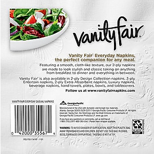 Vanity Fair Everyday Paper Napkins, 150 Count, Disposable Napkins Made Soft And Smooth For Everyday Meals