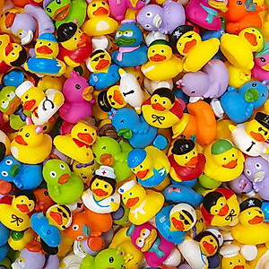 Arttyma Rubber Ducks in Bulk,Assortment Duckies for Jeep Ducking Floater Duck Bath Toys Party Favors (50-Pack)