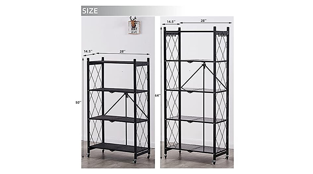 BRIGHTSHOW 4-Tier Heavy Duty Storage Shelves