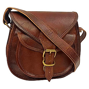 URBAN LEATHER Women's Crossbody Shoulder Sling Bags Genuine Leather Boho Hippie Satchel for Teen Girls Handmade Vintage Travel Cross body Saddle Bag Wallet for Women Ladies Handbag Purses for Her