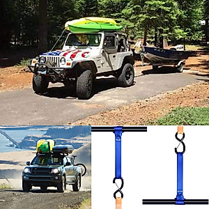 JCHL Soft Loop Tie Down Straps (8 Pack) 1800Lbs Load Capacity, 4800Lbs Breaking Strength Heavy Duty Tie Down Loops for Securing ATV UTV Motorcycles Scooters Dirt Bikes Lawn Garden Equipment