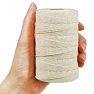 Tenn Well Cooking Twine, 3Ply 656Feet 1mm Food Safe Kitchen Cotton String Butchers Twine for Trussing Tying Poultry Roast Meat Making Sausage DIY Crafts