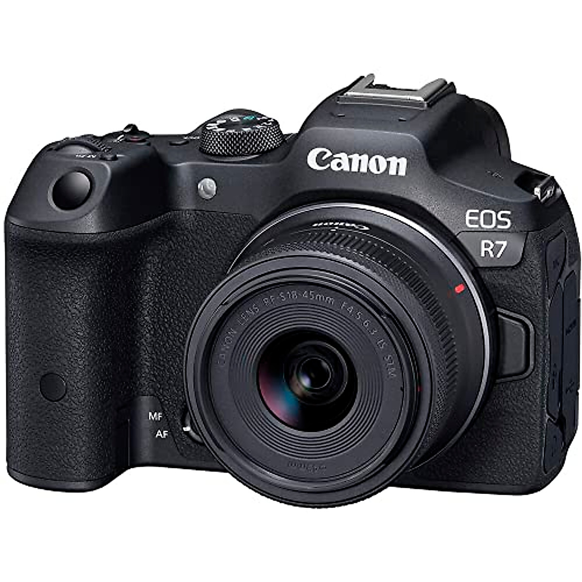 Canon EOS R7 Mirrorless Camera (5137C002) + 4K Monitor + Rode VideoMic + Sony 64GB Tough SD Card + Bag + Charger + 3 x LPE6 Battery + Card Reader + LED Light + Corel Photo Software + More (Renewed)