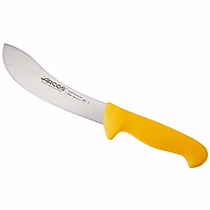 Arcos Skinning Knife 7 Inch Nitrum Stainless Steel and 190 mm Blade. Designed for skinning all types of meat. Ergonomic Polypropylene Handle.Features different handle colors. Series 2900. Color Yellow