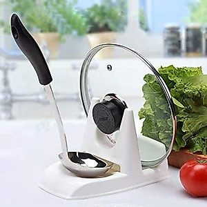 DRNKS Pot Lid Holders, Lid and Spoon Rest, Pan Pot Cover Lid Rack Shelf Stand Holder Spoon Rest Stove Organizer Storage Soup Spoon Rests Kitchen Tool Applicable to kitchen stove