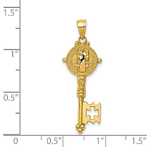 IceCarats 14K Yellow Gold San Benito 2 Sided Key Necklace Charm Pendant Only