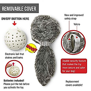 Hyper Pet Doggie Tail Interactive Plush (Wiggles, Vibrates, and Barks – Dog Toys for Boredom and Stimulating Play)